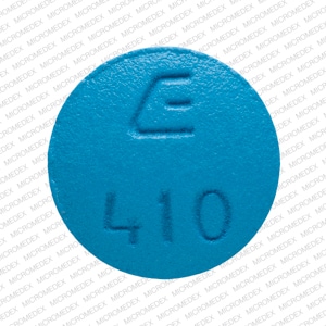 Pill Finder: E 410 Blue Round - Medicine.com