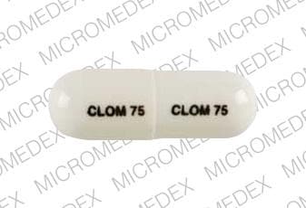 Pill Finder: CLOM 75 CLOM 75 White Capsule-shape - Medicine.com