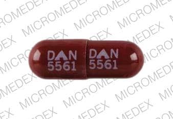Pill Finder: DAN 5561 DAN 5561 Brown Capsule-shape - Medicine.com