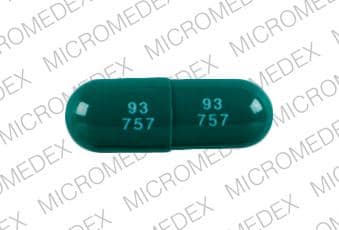 Pill Finder: 93 757 93 757 Green Capsule-shape - Medicine.com