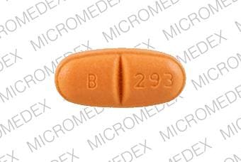 Pill Finder: B 293 Beige Elliptical / Oval - Medicine.com