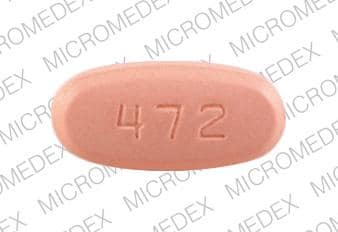 Pill Finder: MYLAN 472 Pink Elliptical / Oval - Medicine.com