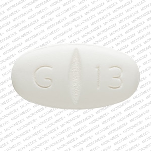 Pill Finder: G 13 White Elliptical / Oval - Medicine.com