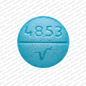 Pill Finder: 4853 V Blue Round - Medicine.com