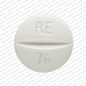Pill Finder: RE 76 White Round - Medicine.com