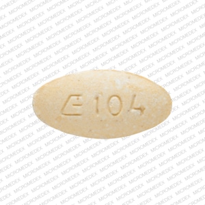 Pill Finder: E 104 Yellow Elliptical / Oval - Medicine.com