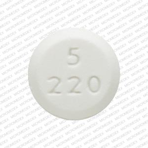 Pill Finder: 5 220 White Round - Medicine.com