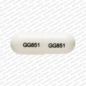 Pill Finder: GG 851 GG 851 White Capsule-shape - Medicine.com