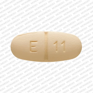 Pill Finder: E 11 Yellow Elliptical / Oval - Medicine.com