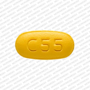 Pill Finder: C55 Yellow Elliptical / Oval - Medicine.com