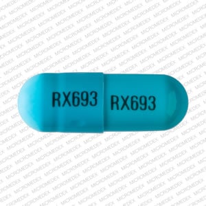 Pill Finder: RX693 RX693 Blue Capsule-shape - Medicine.com