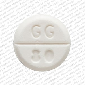Pill Finder: GG 80 White Round - Medicine.com