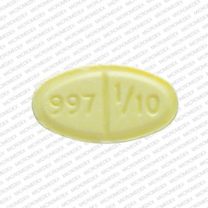 Pill Finder: b 997 1/10 Yellow Elliptical / Oval - Medicine.com