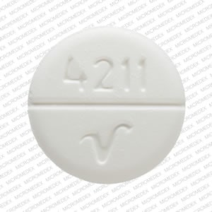 Pill Finder: 4211 V White Round - Medicine.com