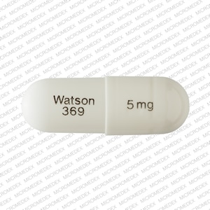 Pill Finder: Watson 369 5 mg White Capsule-shape - Medicine.com