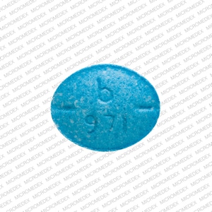 Pill Finder: b 971 5 Blue Elliptical / Oval - Medicine.com