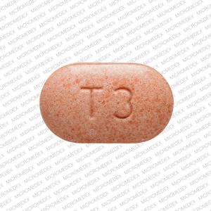 Pill Finder: T3 Peach Elliptical / Oval - Medicine.com