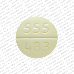 Pill Finder: barr 555 483 Yellow Round - Medicine.com