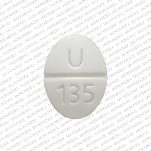 Pill Finder: U 135 White Elliptical / Oval - Medicine.com