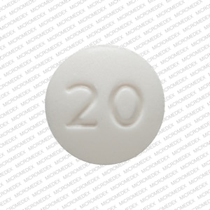 Pill Finder: R P 20 White Round - Medicine.com
