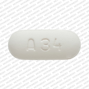 Pill Finder: A34 White Elliptical / Oval - Medicine.com
