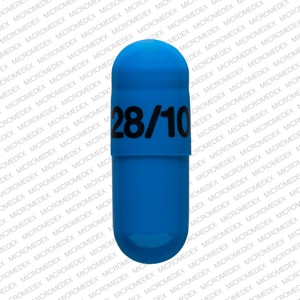 Pill Finder: FL 28/10 Blue Capsule-shape - Medicine.com