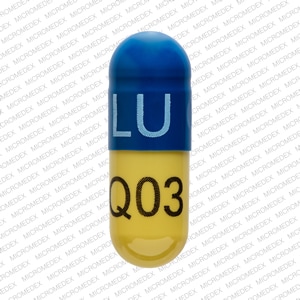 Pill Finder: LU Q03 Blue Capsule-shape - Medicine.com