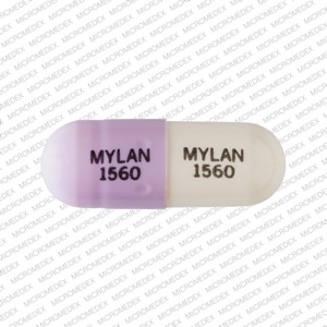 Pill Finder: MYLAN 1560 MYLAN 1560 Purple Capsule-shape - Medicine.com