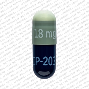 Pill Finder: IP 203 18mg Blue Capsule-shape - Medicine.com