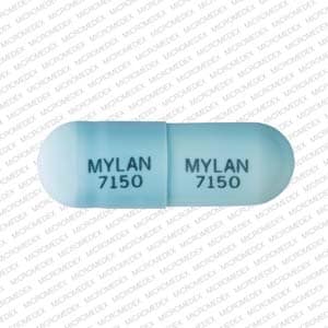 Pill Finder: MYLAN 7150 MYLAN 7150 Blue Capsule-shape - Medicine.com