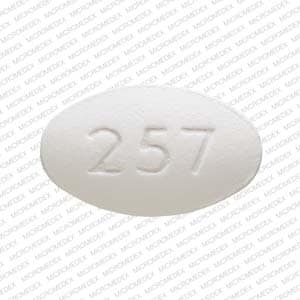Pill Finder: IG 257 White Elliptical / Oval - Medicine.com