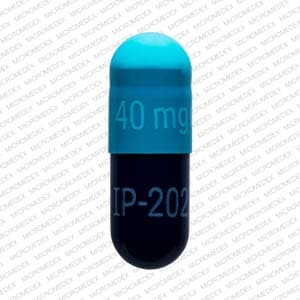 Pill Finder: IP 202 40 mg Blue Capsule-shape - Medicine.com