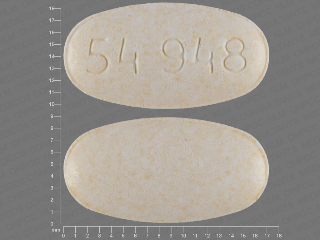Pill Finder: 54 948 Yellow Elliptical / Oval - Medicine.com