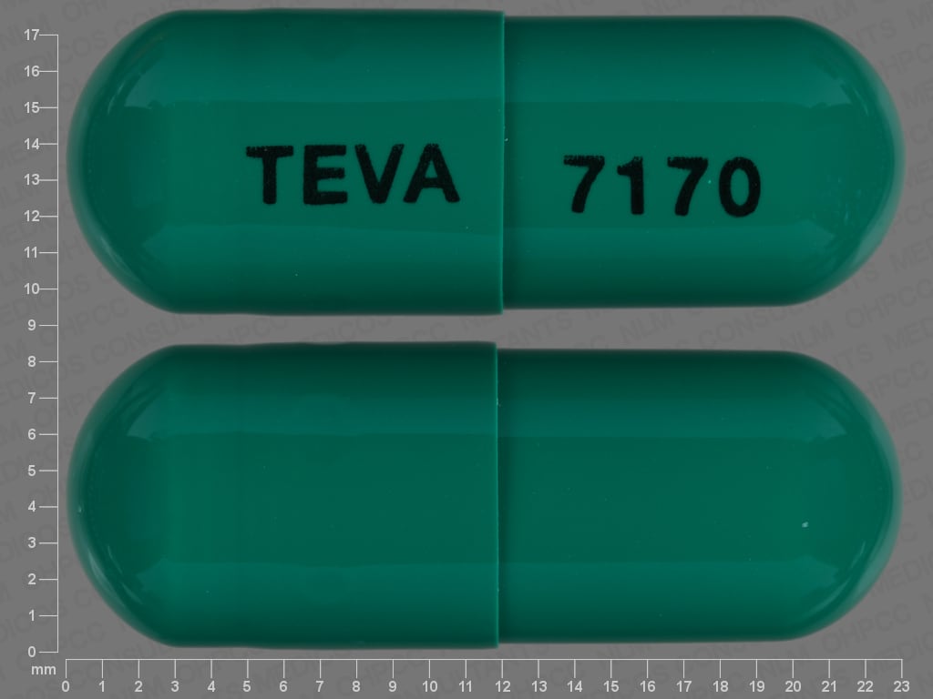 Pill Finder: TEVA 7170 Green Capsule-shape - Medicine.com