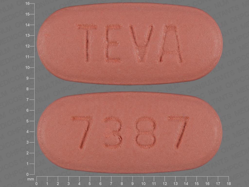 Pill Finder: TEVA 7387 Pink Elliptical / Oval - Medicine.com