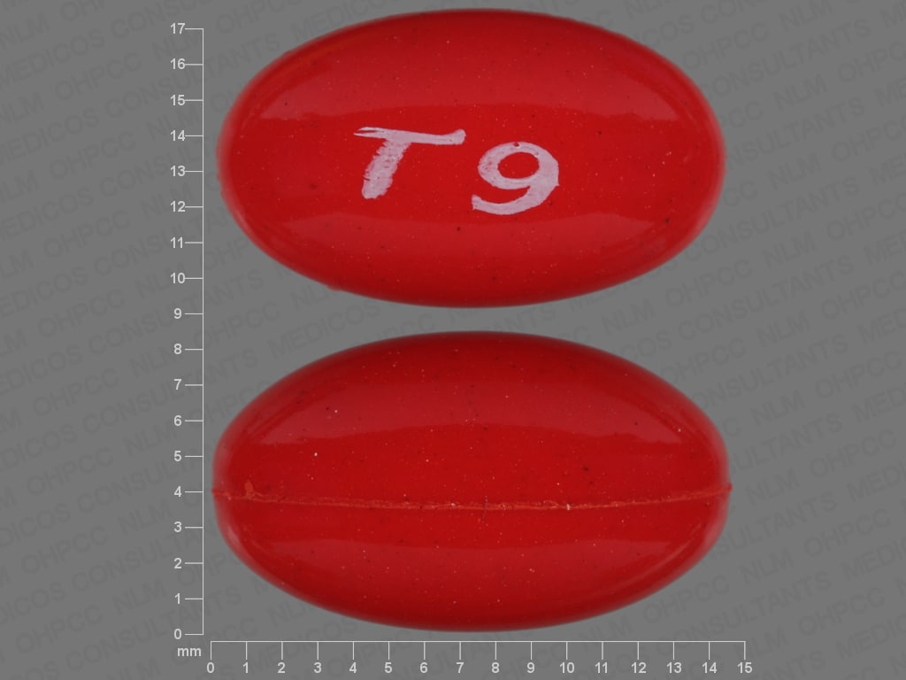 Pill Finder: T9 Red Elliptical / Oval - Medicine.com
