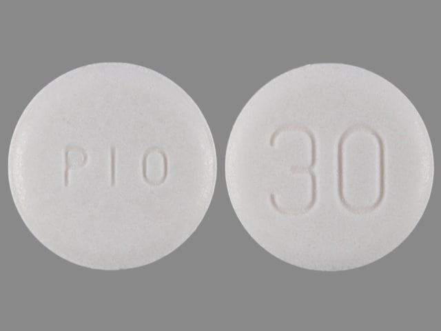 Pill Finder: PIO 30 White Round - Medicine.com
