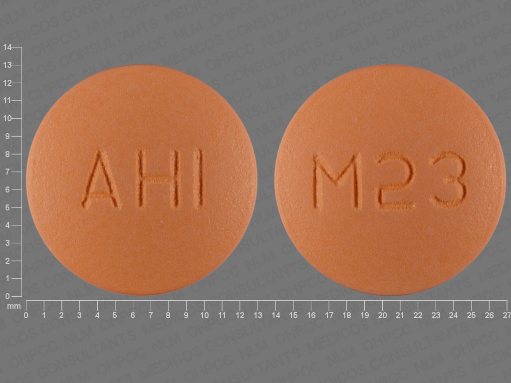 Pill Finder: AHI M23 Peach Round - Medicine.com