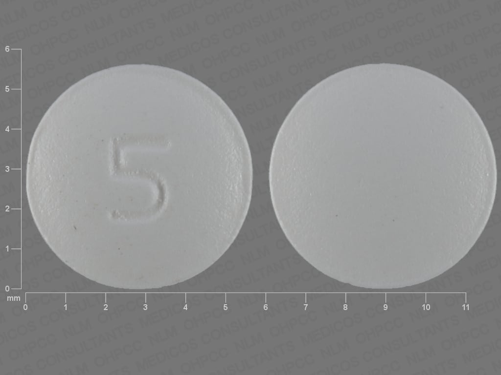 Pill Finder: 5 White Round - Medicine.com