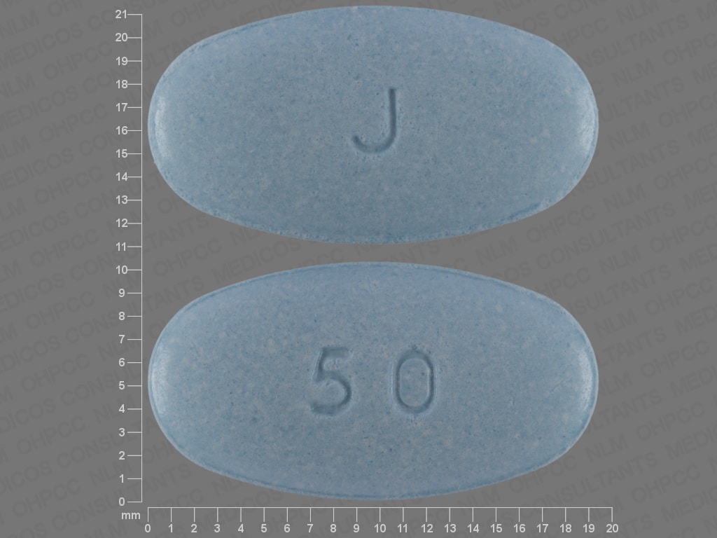 Pill Finder: J 50 Blue Elliptical / Oval - Medicine.com