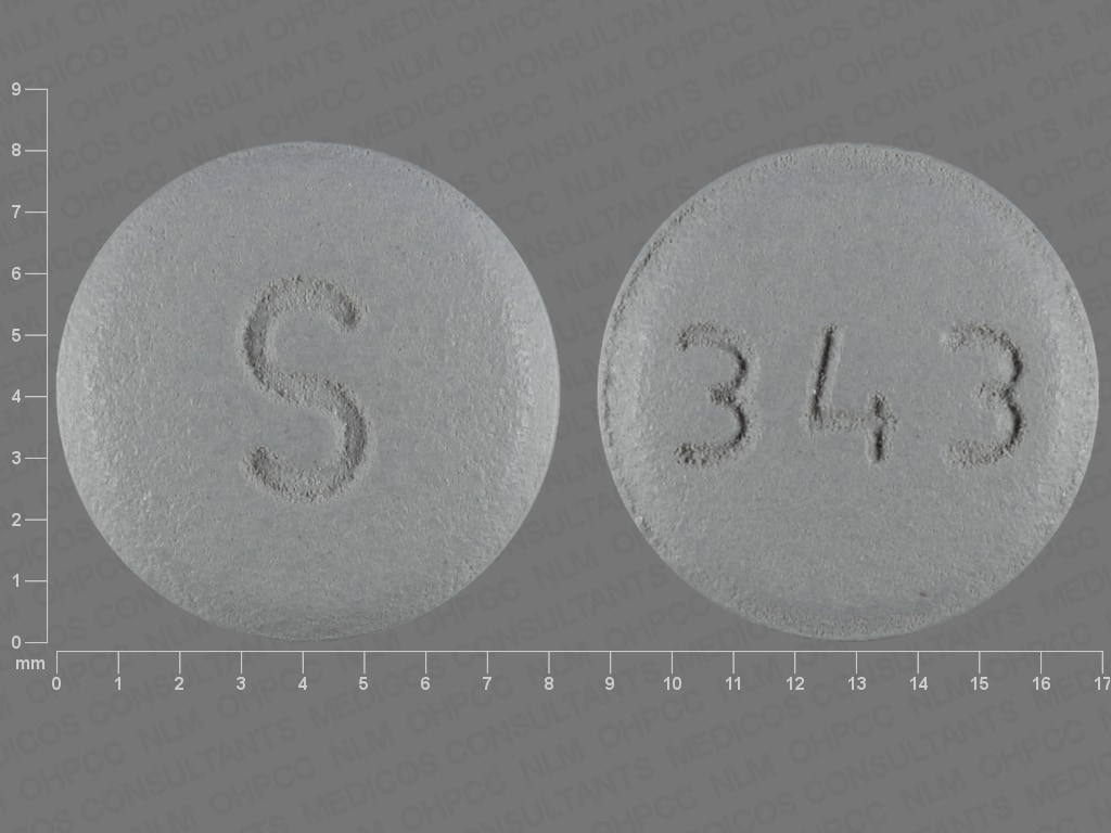 Pill Finder: S 343 Gray Round - Medicine.com