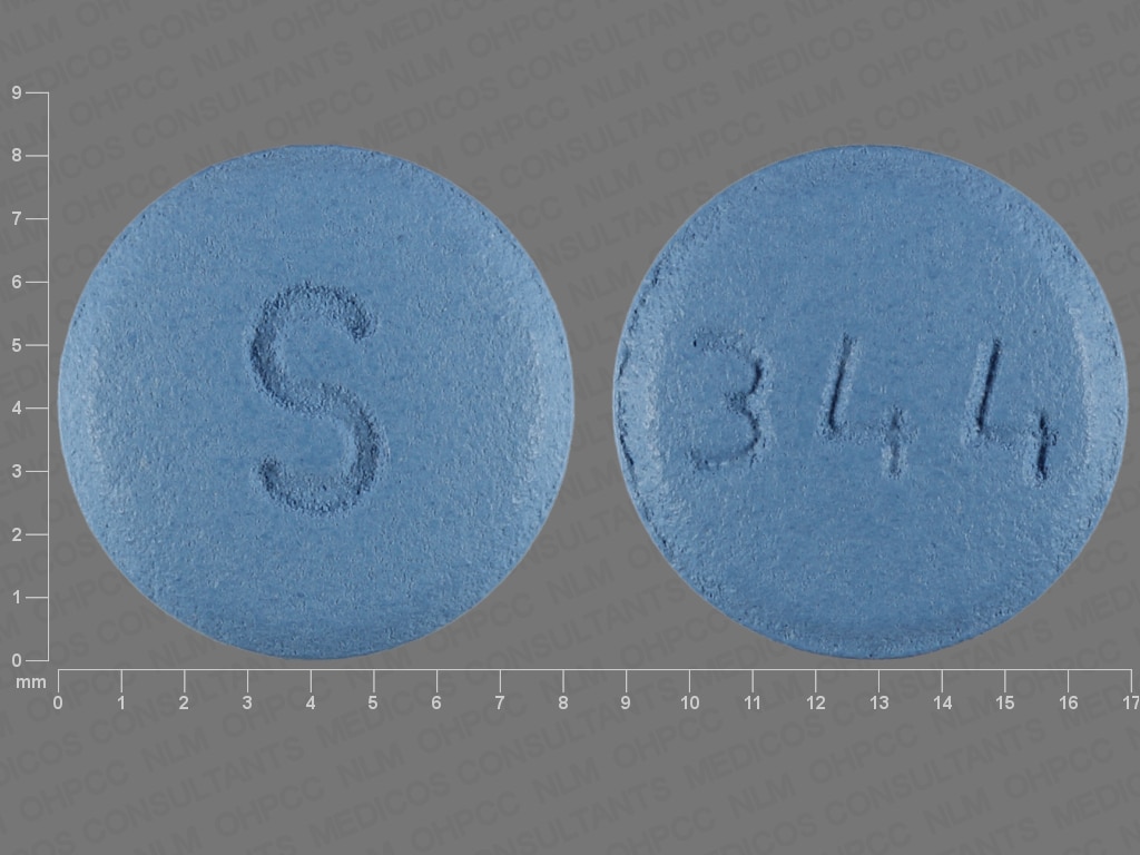 Pill Finder: S 344 Blue Round - Medicine.com