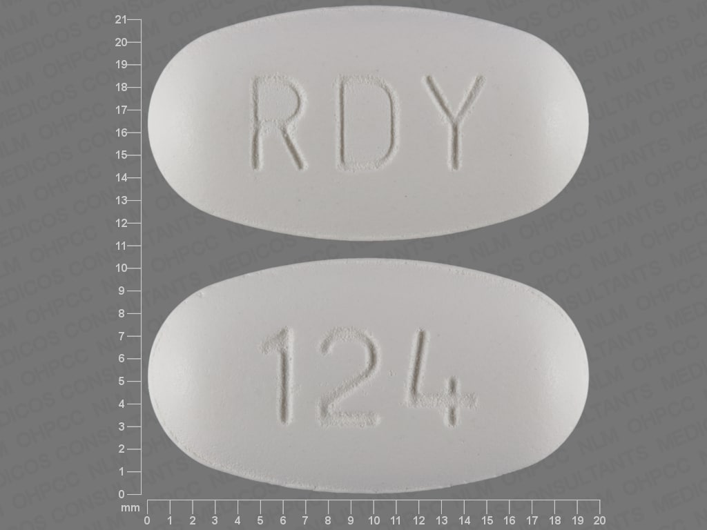 Pill Finder: RDY 124 White Elliptical / Oval - Medicine.com