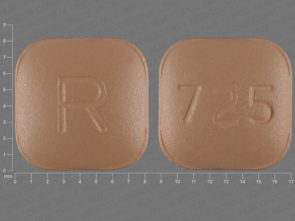 Pill Finder: R 725 Brown Four-sided - Medicine.com