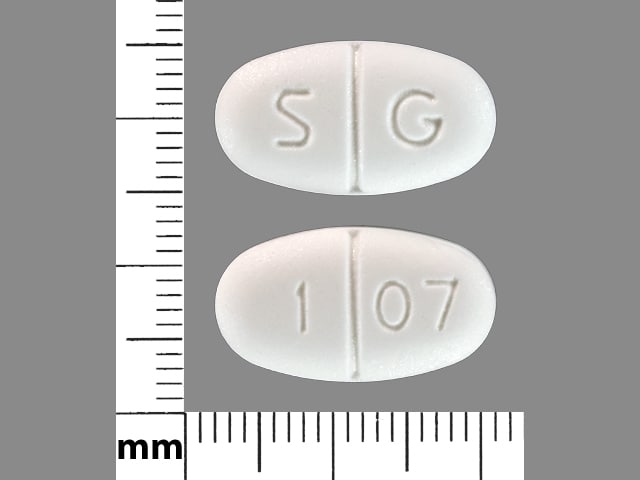 Pill Finder: S G 1 07 White Elliptical / Oval - Medicine.com