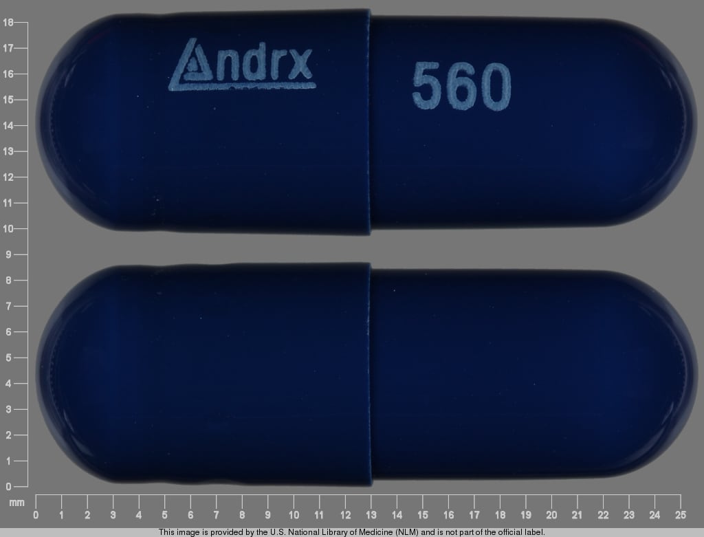 Pill Finder: Andrx 560 Blue Capsule-shape - Medicine.com