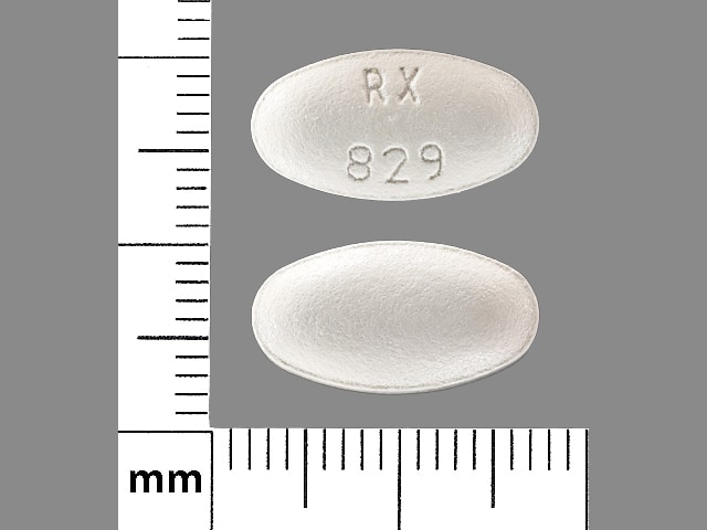 Pill Finder: RX 829 White Elliptical / Oval - Medicine.com