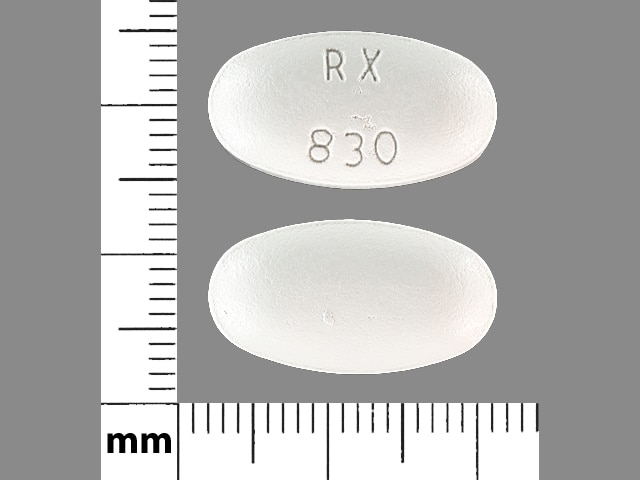 Pill Finder: RX 830 White Elliptical / Oval - Medicine.com
