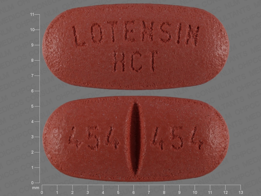 Pill Finder: LOTENSIN HCT 454 454 Red Capsule-shape - Medicine.com