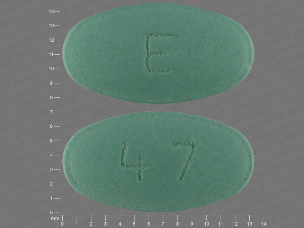 Pill Finder: E 47 Green Elliptical / Oval - Medicine.com